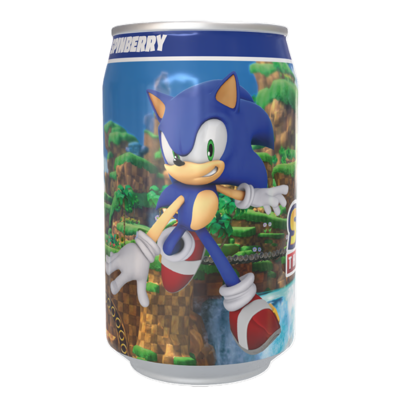 Sonic the Hedgehog Spinberry - Blueberry Flavour Soda Can 330ml Standa ...