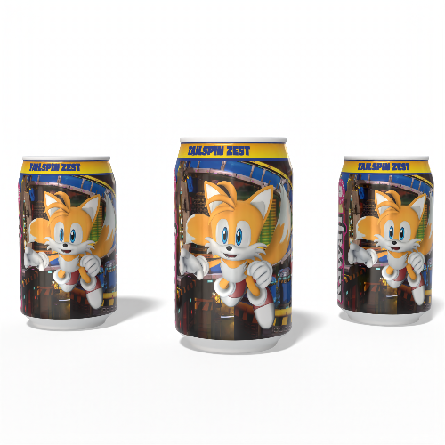 Sonic the Hedgehog Tailspin Zest - Orange Flavour Soda featuring Tails ...